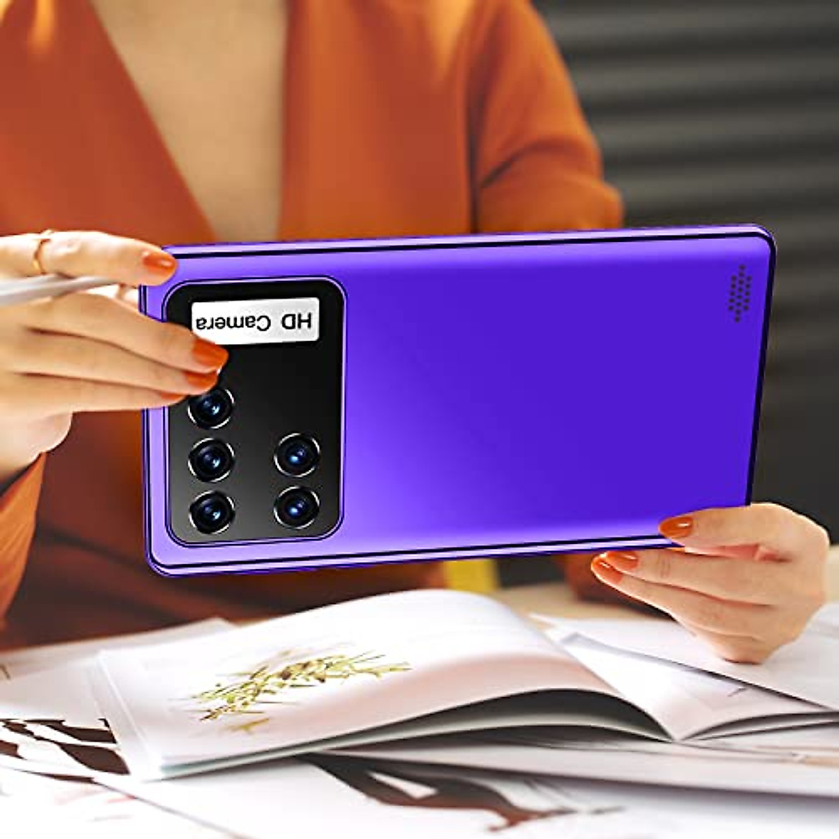 New HD 7-inch Tablet Computer, Android WiFi Bluetooth Voice Call Learning Game Tablet, Eight Core Processor Support Communication Function, Holiday Gift for Adults Kids (Purple)