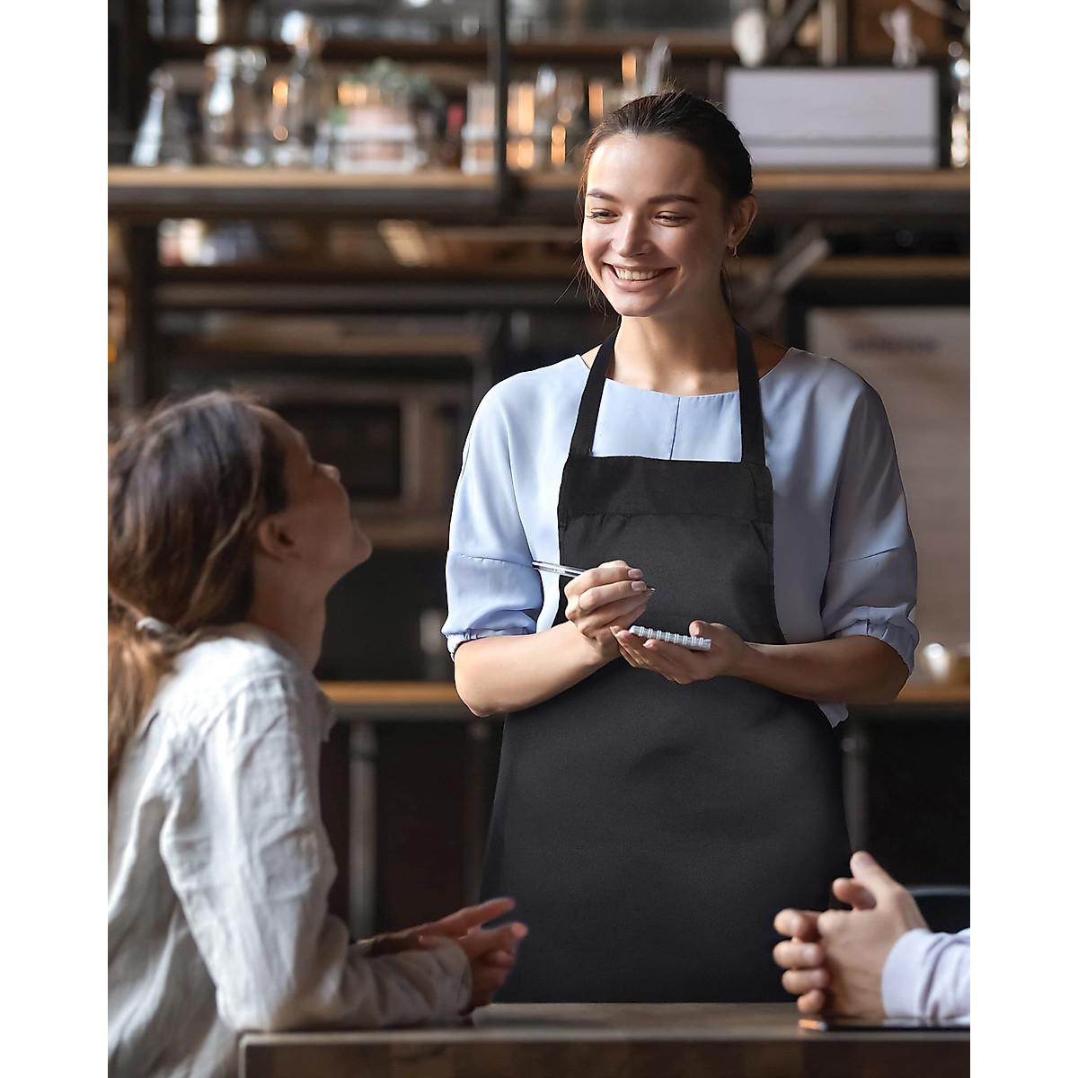 36 Pack Bulk Plain Aprons for Man Woman Adult Unisex Apron Machine Washable Adjustable Bib Aprons(Black)