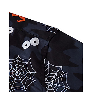 TUNEVUSE Mens Halloween Long Sleeve Shirt Scary Pumpkin Casual Button Up Shirt Funny Bat Costumes for Adult Black 3X-Large