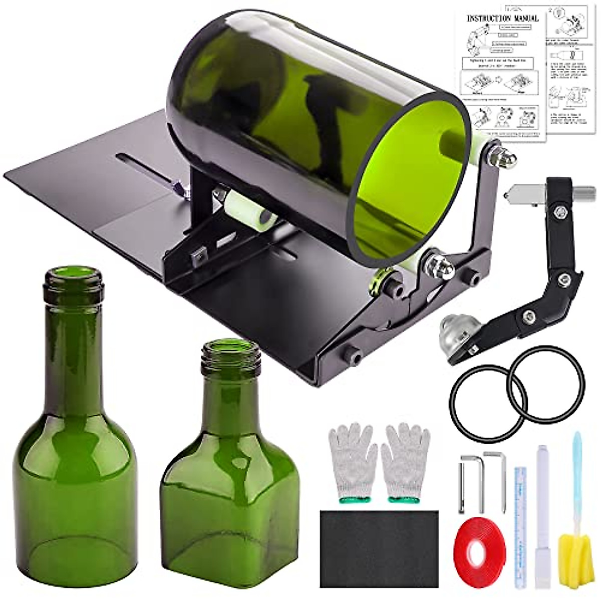 DoreenBow Arc Glass Bottle Cutter DIY Bottle Cutting Tool Kits for Different Angles, Square Round Oval Bottles Wine Beer Whiskey Champagne Bottles Cutting Machine