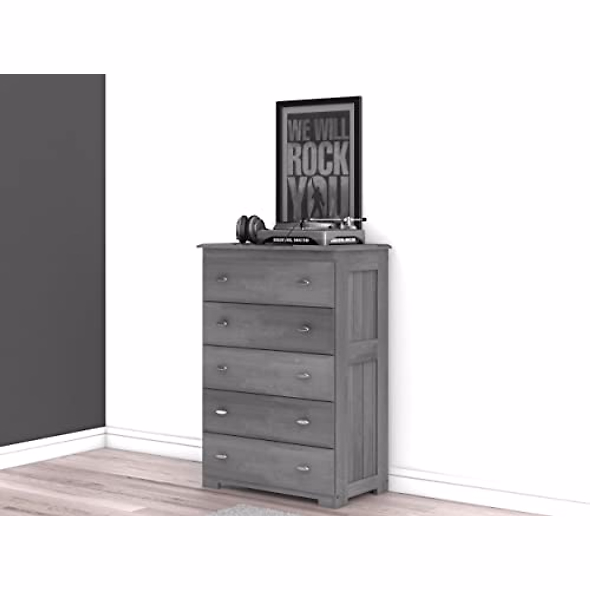 Discovery World Furniture Charcoal 5 Drawer Chest