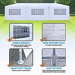SereneLife SLTET30 Party Commercial Instant Shelter with 4 walls-Waterproof Tent with 8 Sand Bags, One size, White