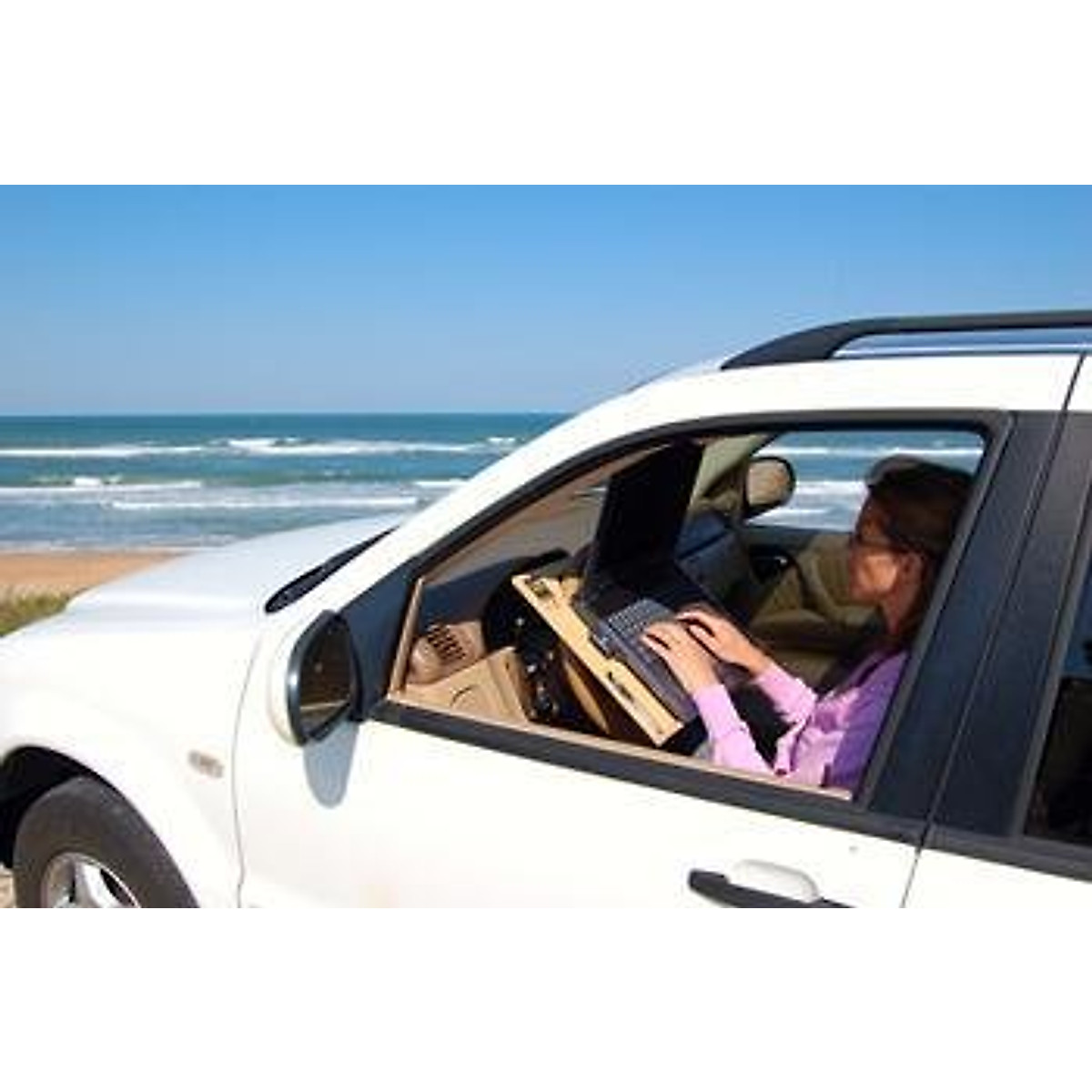 Wheeldesk Contractor Size (23 1/2" x 16 1/2") C-Desk Works Best in Larger Vehicles - Very Big Writing Surface - Mobile Office - Steering Wheel Laptop Table - Automobile Desk - Multipurpose Workstation