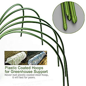 Greenhouse Hoops,Plastic Coated Hoops with Steel Inside Rust-Free Grow Tunnel Tunnel Support Hoops for Garden Fabric,19.7"x19.7"/6-Pack