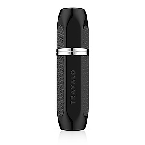 Travalo Vector Travel Perfume Atomizer | TSA Approved Mini Perfume Refillable Bottle | Travel Perfume Bottle Refillable | Travel Size Perfume w/Case | Stylish Refillable Perfume Bottle | Black 0.17oz