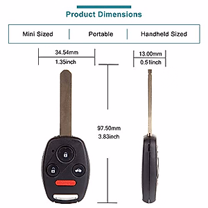SELEAD 2pcs Flip Key Fob Keyless Entry Remote fit for 2004-2012 for Honda for CR-V for Accord Antitheft Keyless Entry Systems 35111-SHJ-305 4 Buttons