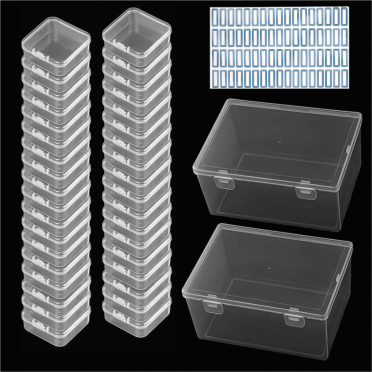 CHSZCHOMER 38 transparent plastic boxes - suitable for storing beads and small items
