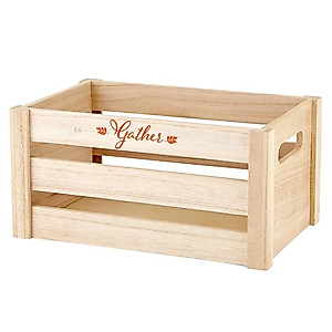 Storage Boxes - Heartfelt Collection - Set of 2 Farmhouse Style Nesting Wood Storage Crates, Small and Large, Grateful