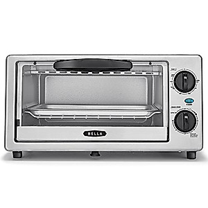 BELLA 4 Slice Countertop Toaster Oven, 1000 Watt Quartz Element