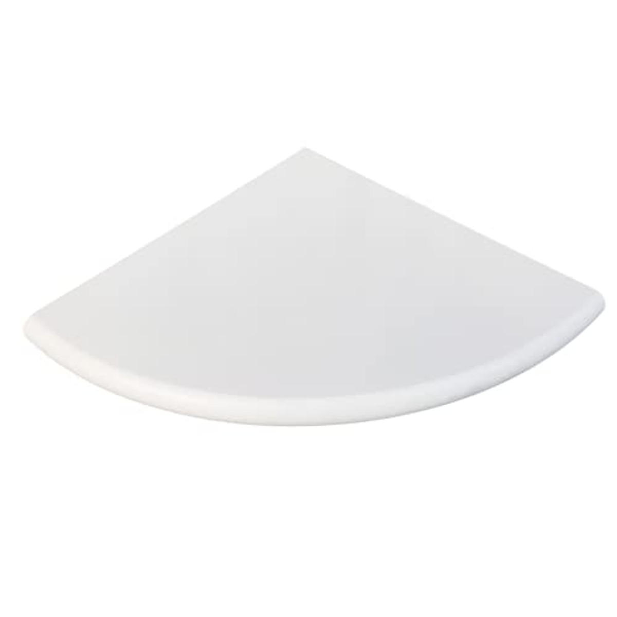 GEOONA White Marble Corner Shower Shelf for Bathroom, 9'' x 9'' x 0.8'' Faux Marble Corner Shelves for Bathroom Wall Mounted Both Side Polished (1, White)