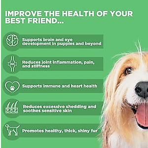 Wild Caught Fish Oil for Dogs - 32oz - Omega 3-6-9, GMO-Free - Reduces Shedding, Supports Skin, Coat, Joints, Heart, Brain, Immune System - Highest EPA & DHA Potency - Only Ingredient is Fish