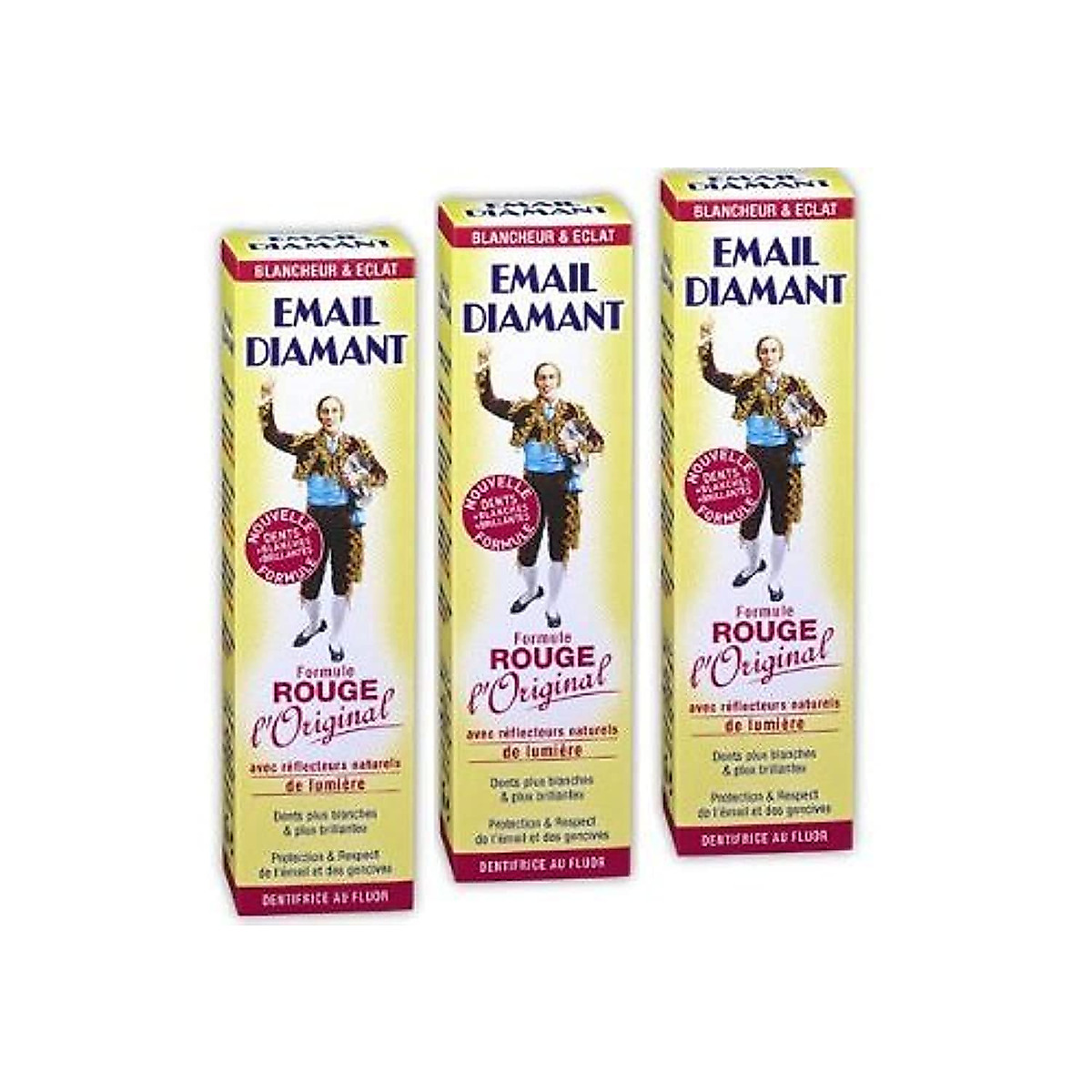 X3 Email Diamant Cosmetic RED Toothpaste - Formule Rouge Original (X3 Tubes)