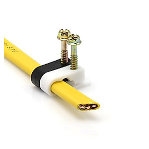 THE CIMPLE CO - Dual, Twin, or Siamese Coaxial Cable Clips, Cat6, Electrical Wire Cable Clip, 1/2 in Screw Clip and Fastener, Black (100 Pieces per Bag)