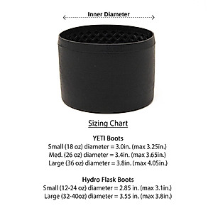 BottleArmor Protective Silicone Boot Sleeve for Yeti Water Bottles with DropShield Technology (Small (fits 12oz to 18oz), Ice (glows blue))