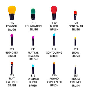 SHANY Vegan Makeup Brushes - LUNA - 6 PC Double Sided Travel Make up Brushes with 12 unique Bristles - with Brush storage Pouch - Synthetic