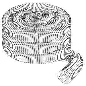4" x 20’ Ultra Flex Clear Vue Heavy Duty PVC Dust Debris and Fume Collection Hose MADE IN USA!