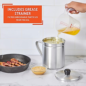 IMUSA USA 1.5 Quart Aluminum Grease Dispenser, Silver