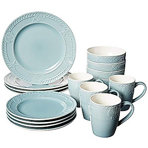 Pfaltzgraff Antigua 16 Piece Dinnerware Set (Set of 4), Blue