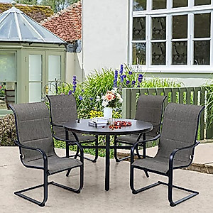 Sophia & William Patio Dining Chairs C Spring Motion Chairs for 6 High Back Patio Chairs Quick Dry Textilene Outdoor Furniture Support 350lbs for Lawn Garden Balcony Pool Backyard Weather Resistant