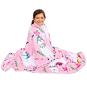 Llama Throw Blanket, Adorable Super-Soft Extra-Large Llama Blanket for Girls, Women, Teens, Kids, Baby, and Children, Cute Fleece Llama Blanket (50in x 60in) Warm and Cozy Throw for Bed Crib or Couch