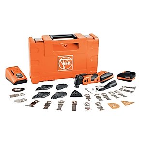 Fein Multimaster Tool AMM 700 Max Top Oscillating Kit - 18V Battery-Powered Cordless Multi Tool for Interior Work and Renovation - Includes 60 Accessories with Case - 71293461090