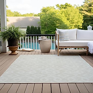 Addison Rugs Chantille ACN621 Ivory 9' x 12' Indoor Outdoor Area Rug, Easy Clean, Machine Washable, Non Shedding, Bedroom, Living Room, Dining Room, Kitchen, Patio Rug