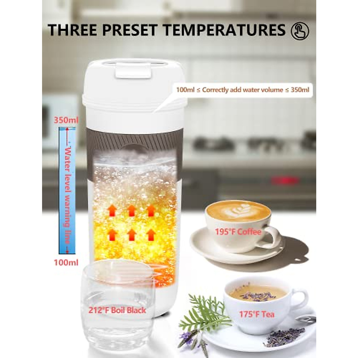 Portable Travel Electric Kettle, Mini Electric Tea Kettle for Boiling Water at Home Office Hotel and Travel, Small Electric Kettle Unique Gifts for Man Woman