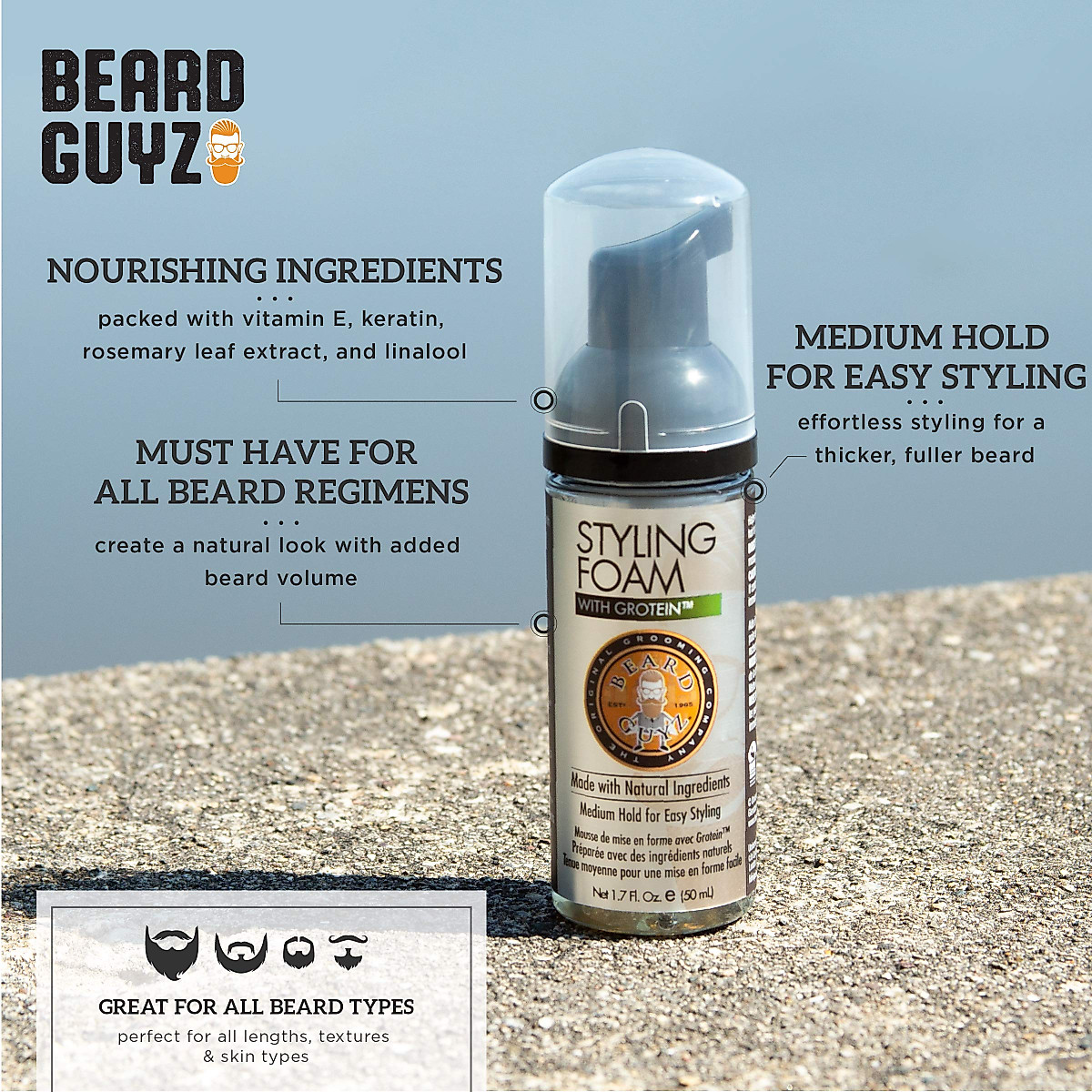 Beard Guyz Stying Foam - Easy to Apply (1.7 oz) (751197)