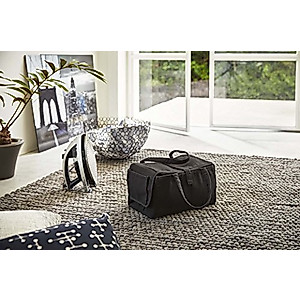 Yamazaki Home Tower 2-in-1 Mat and Bag Portable Folding Iron Pad Cover, W33XD18XH18cm, Black