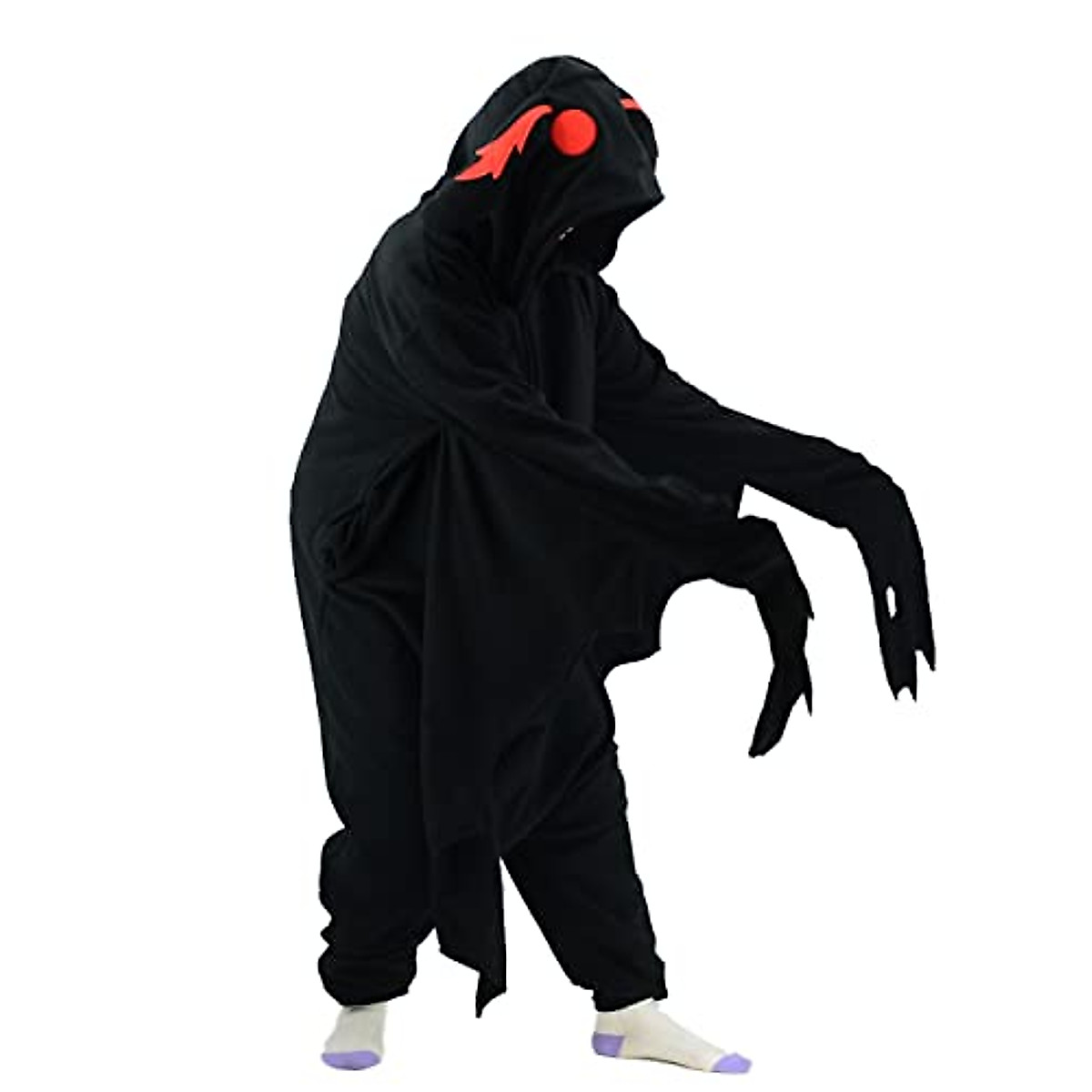 Mothman Halloween Onesie Adult Pajamas Cosplay Animal Homewear Sleepwear Jumpsuit Costume for Women Men