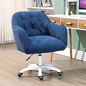 MayNuo Office Chair Gaming Chair Computer Chair Mid-Back Computer Chair Adjustable Desk Chair,Ergonomic Office Chair with Thick Seat Cushion,Upholstered Task Swivel Chair for Execu/Blue/42*42*63Cm(17*