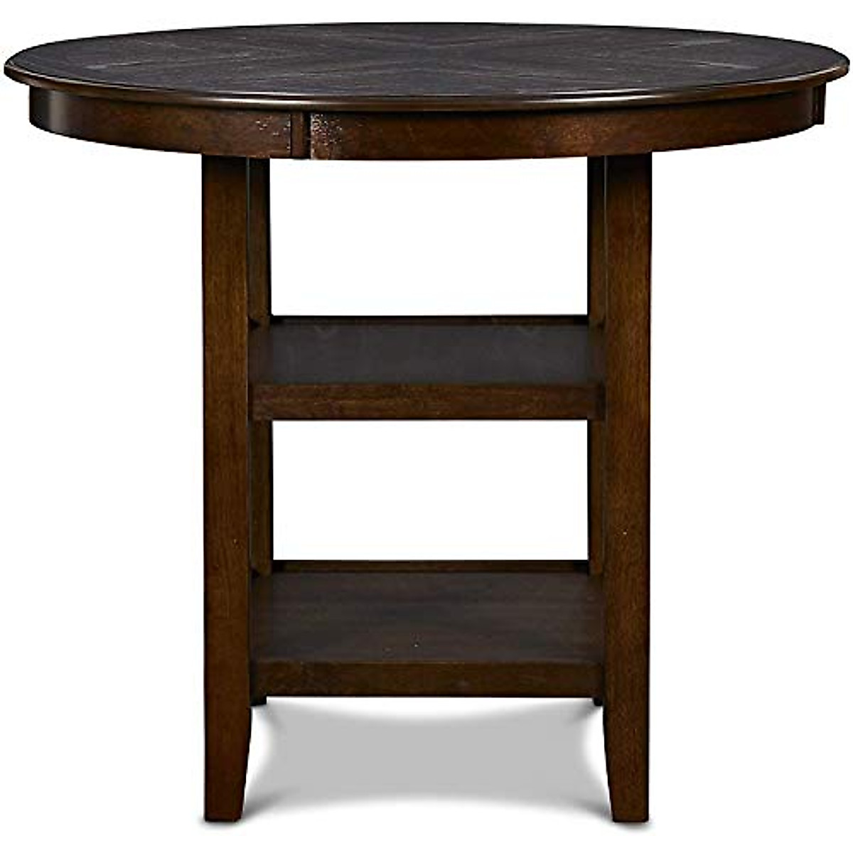 New Classic Furniture Gia 5-Piece Round Counter Height Dining Set with 1 Dining Table and 4 Chairs, 42-Inch, Cherry