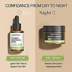 Dark Spot Remover for Face, AM/PM Dark Spot Corrector with Vitamin C Brightening Serum, Hyperpigmentation Treatment, Freckle, Sun Spots and Age Spots Removal for Face and Body