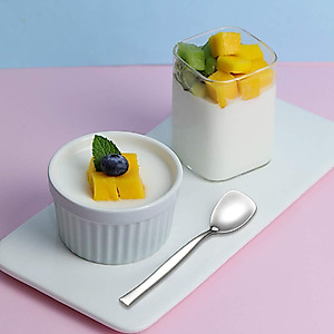 Qskely 12-Piece Stainless Steel Ice Cream Spoons, Yogurt Spoon