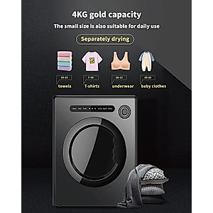 Geekman Compact Clothes Dryer 850W 9lbs Load Capacity, Ideal Portable Drying Machine for Tight Spaces, RVs, and Apartments Quiet, Robust and User-friendly
