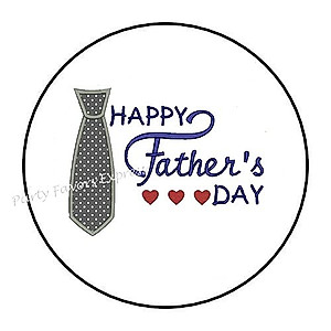 Happy Father's Day Stickers Envelope Seals Labels 1.5" Round (30)