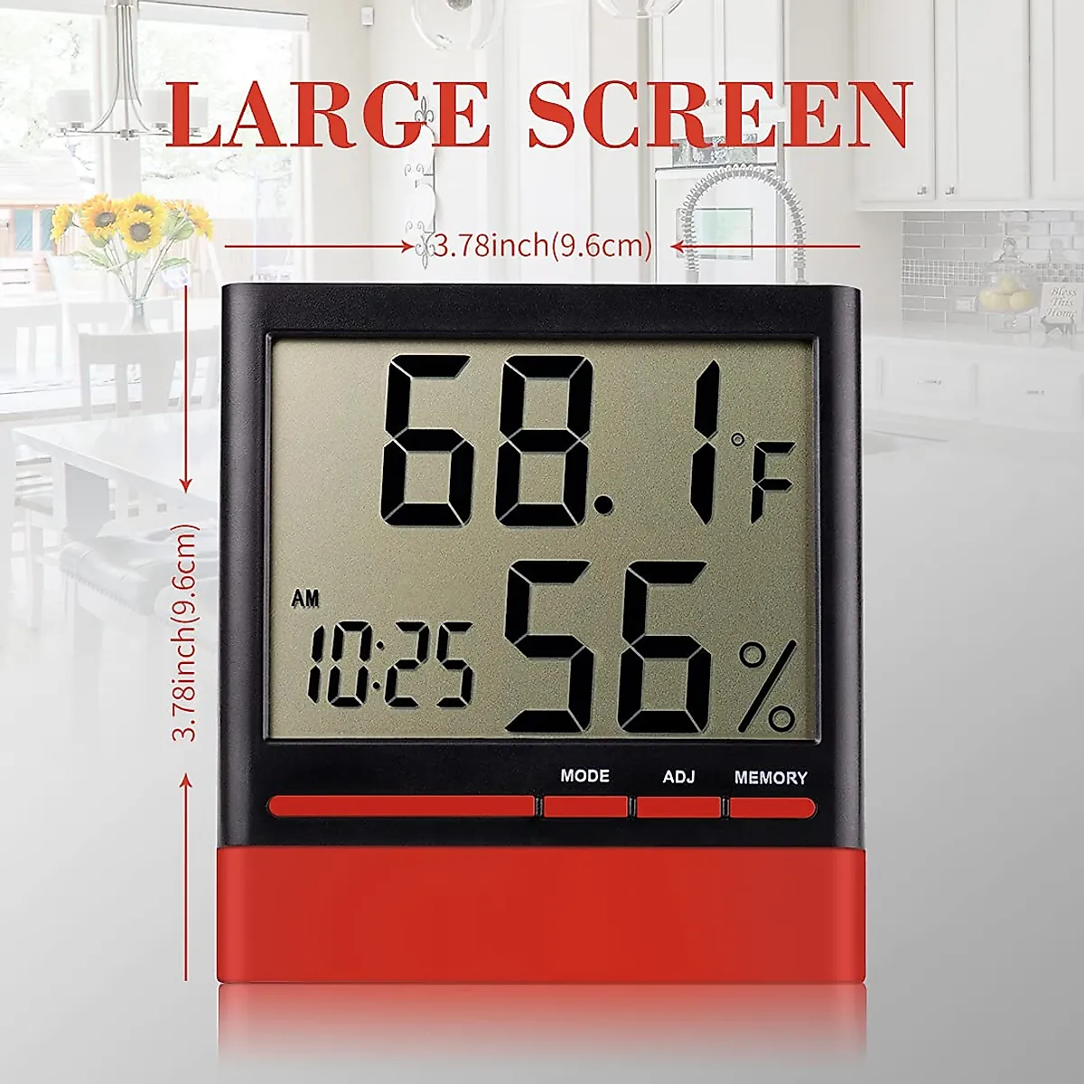 OXV Digital Hygrometer Indoor Thermometer with Large Bold Characters LCD Display, Enhanced Energy Saved Technology, High Accuracy Room Temperature and Humidity Gauge/Relative Humidity(RH) Meter