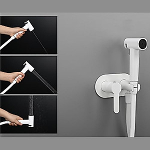 SWHC Handheld Bidet Sprayer for Toilet, Jet Spray for Toilet, Baby Cloth Diaper Sprayer with Hot and Cold Mixing Valve, Muslim Shower, Toilet Bidet Sprayer, Hand Held Bidet Toilet Faucet