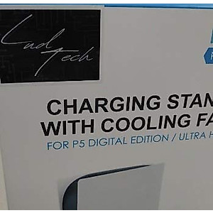 LudTech Playstation 5 Vertical Stand Cooling/Charging Station for PS5 Digital Edition/Ultra HD Console with Dual Controller Charger and Bonus Game Rack Storage 3 USB Ports for PS5 and DualSense