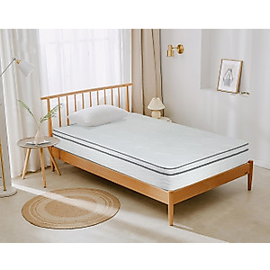 Twin Mattress,10 Inch Innerspring Mattress in a Box,Twin Size Mattress with Removable Cover,Twin Spring Mattress for Comfortable Sleep and Pressure Relief,,Medium Firm Mattresses CertiPUR-US Certified