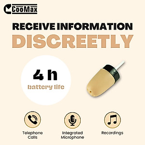 COOMAX Mini Hidden Spy Earphone Wireless Earpiece Headset Microphone Detection