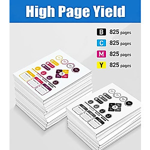 LeciRoba Remanufactured 902XL Ink Cartridge Replacement for HP 902XL 902 XL Ink Cartridges to use with OfficeJet Pro 6978 6968 6960 6962 6954 6958 6950 Printers (Black, Cyan, Magenta, Yellow, 4 Pack)