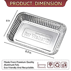 TIFMI 100 Pack Drip Pan Liners Compatible for Weber Genesis Series, Q Series, Spirit Series & Traveler Gas Grills, Disposable Aluminum Foil Grease Drip pan, Grill Accessories