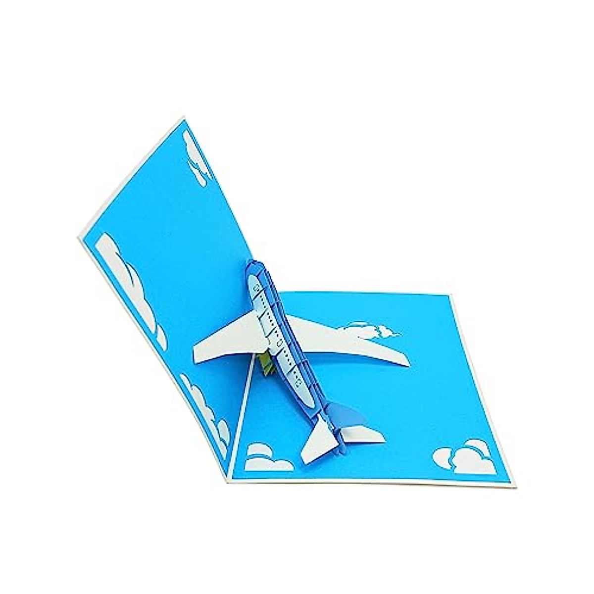 PopLife Jet Airplane Pop Up Card for All Occasions - Happy Birthday, Graduation, Congratulations, Retirement, Work Anniversary, Fathers Day - Pilots, Plane Travelers - Folds Flat for Mailing