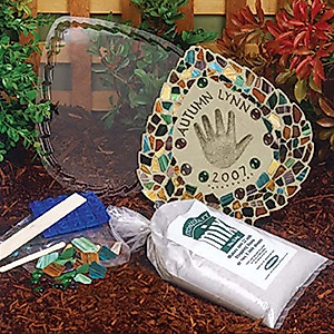 Midwest Products Co. Milestones Decorative Mosaic Leaf Stepping Stone Kit for Flower Beds, Gardens, and Walkways - 901-11455