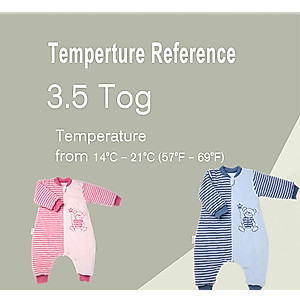 BLOOMSTAR Wearable Blanket with Legs, Baby Sleep Bag with Feet Winter, Toddler Sleeping Bag,Sack with Sleeve Velvet Thick 3.5 TOG