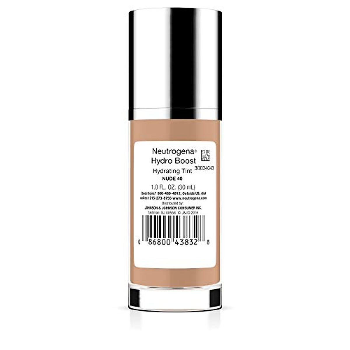 Neutrogena Hydro Boost Hydrating Tint with Hyaluronic Acid, Lightweight Water Gel Formula, Moisturizing, Oil-Free & Non-Comedogenic Liquid Foundation Makeup, 40 Nude Color, 1.0 fl. oz