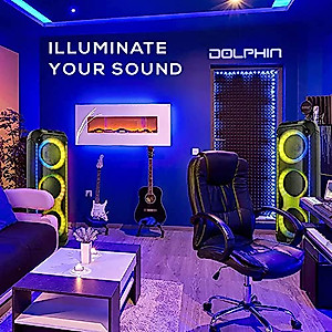 Dolphin KP-380: Elite Triple 8" Bluetooth Party Speaker | Unmatched Power & Sound | Long-Lasting Battery