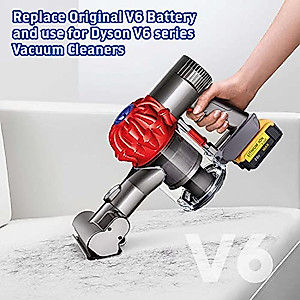 Laimiao Adapter DW20V6 for Dyson V6 Series Vacuum Cleaner, Convert for Dewalt 20V Lithium Battery DCB200 DCB204 DCB205 to Replace for Dyson 21.6V V6 SV03 SV04 SV09 DC62 DC59 Battery (Only Adapter)