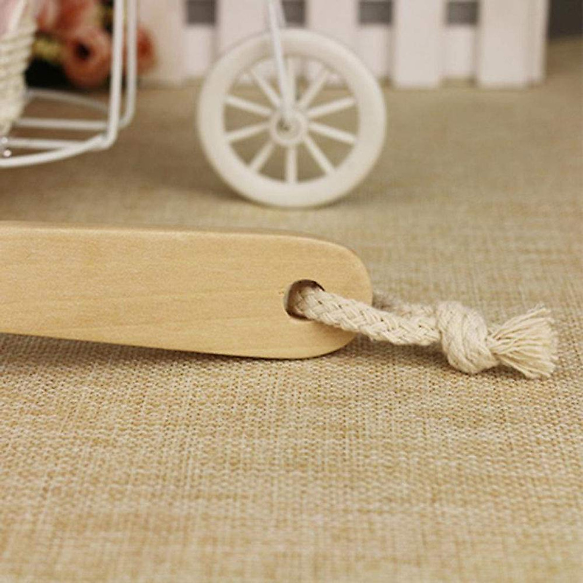 HiKin Dry Bath Body Brush Back Scrubber 9.84", Short Handle Natural Bristles Bath & Shower Brush with Anti-Slip Wooden Handle, Perfect for Exfoliating/Blood Circulation/Detox and Cellulite, etc.